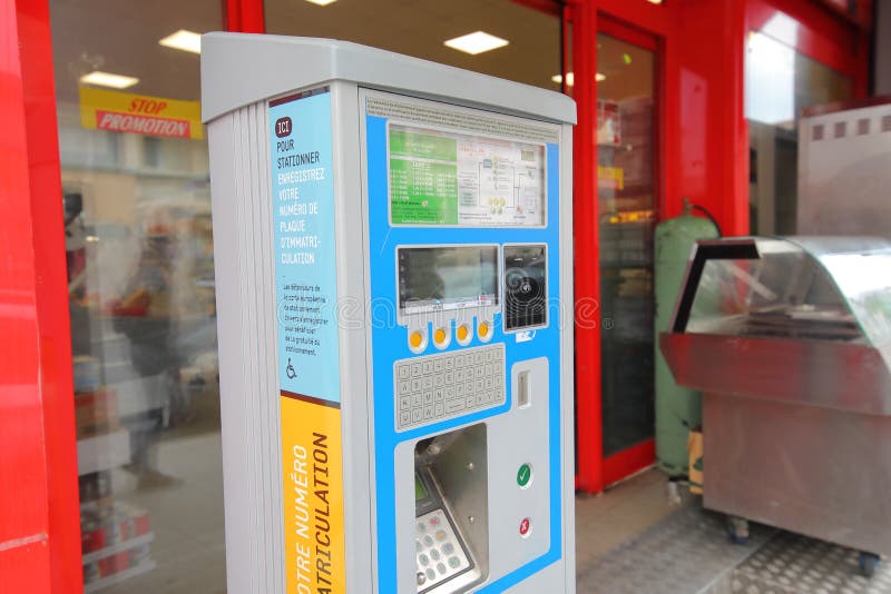 Car Parking Ticket Machine Paris France Editorial Photo - Image of road ...