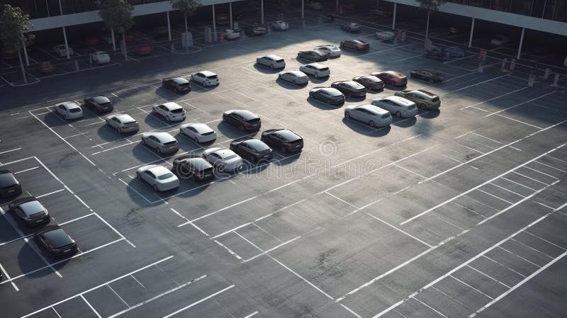 Car Parking Top View. Generative AI Stock Illustration - Illustration ...