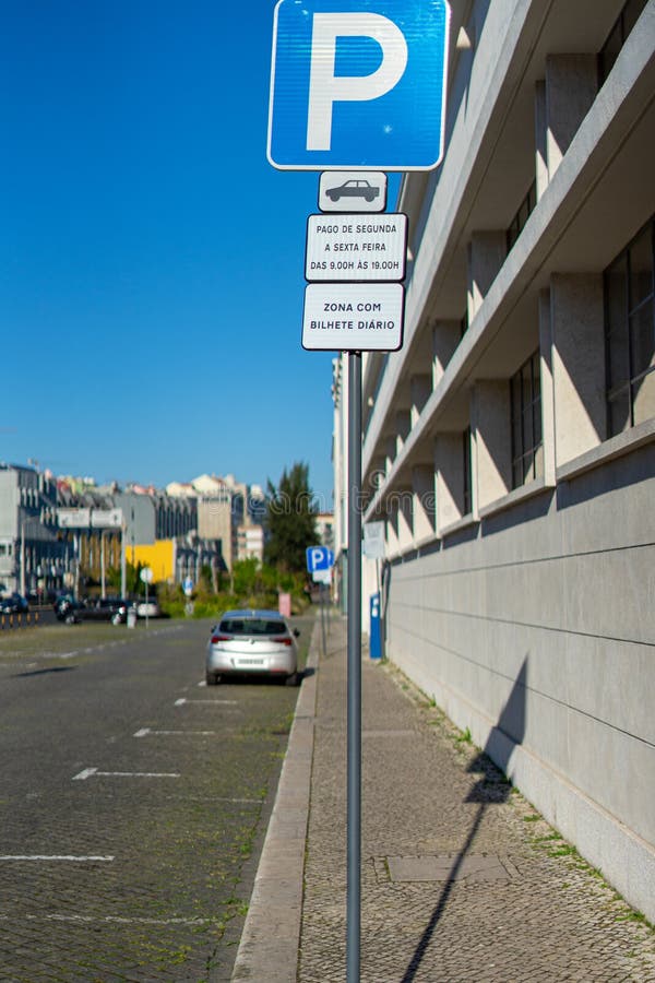 Car Parking Traffic Sign with Several Additional Signs Stock Photo ...