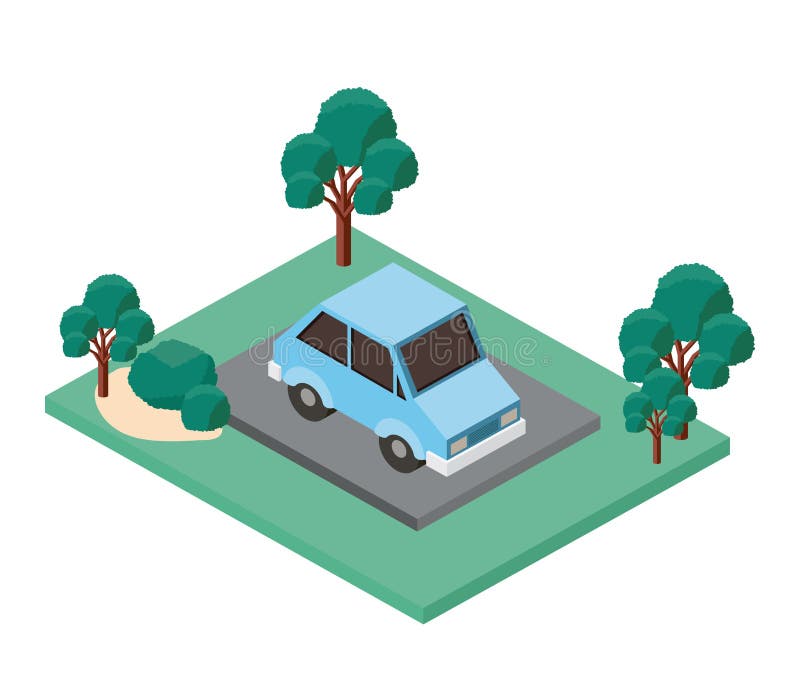 Car Parking and Trees Scene Isometric Icon Stock Vector - Illustration ... Car Parking and Trees Scene Isometric Icon Stock Vector - Illustration ...