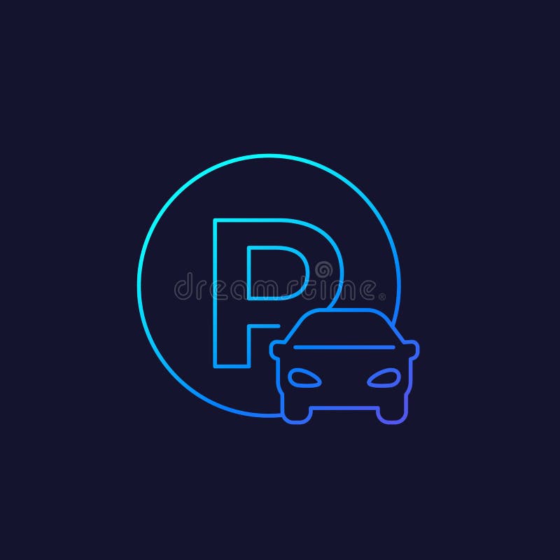 Car Parking Vector Roadsign, Linear Stock Vector - Illustration of ...