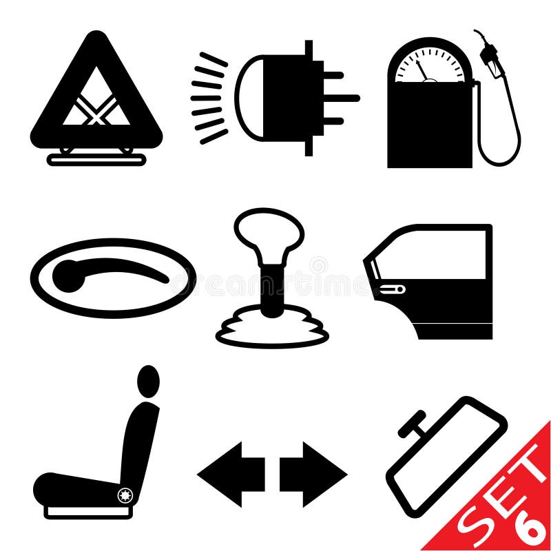 Car part icon set 6 stock vector. Illustration of design - 87751317