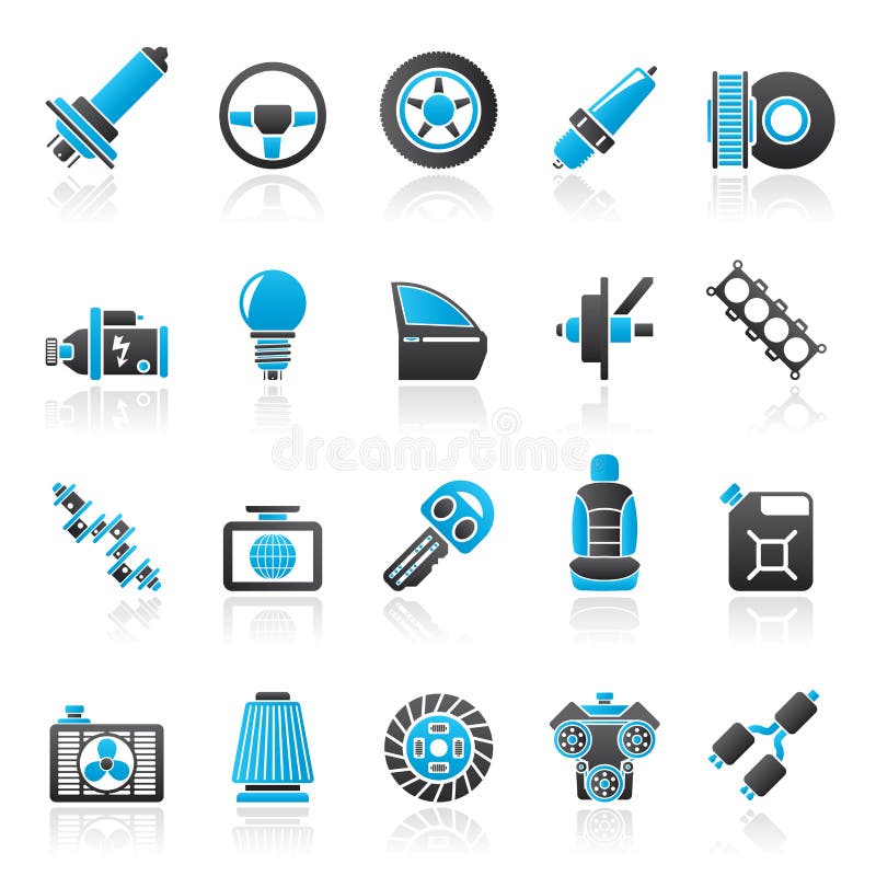 Car Part and Services Icons 1 Stock Vector - Illustration of parts ...