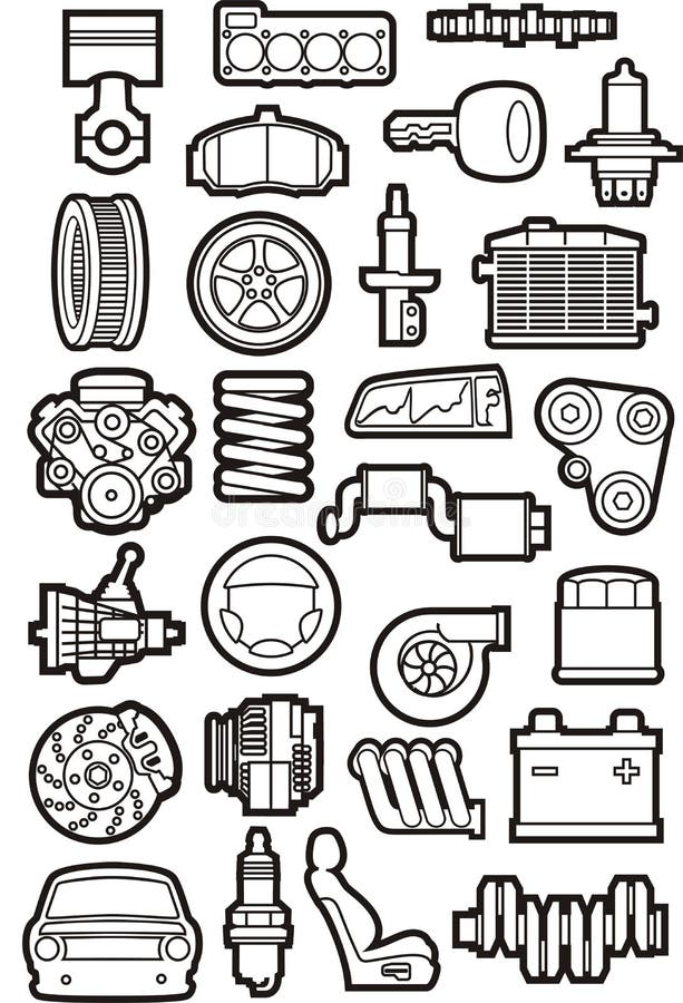 Car engine parts stock vector. Illustration of pump, vector - 22263358