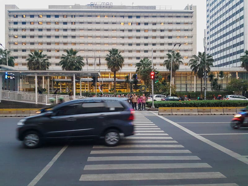 Car Passing through Zebra Cross Stock Photo - Image of financial ...