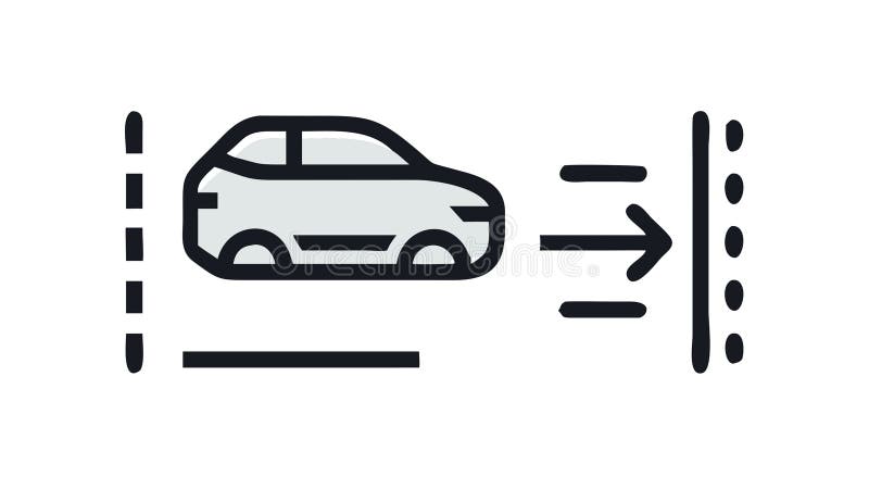 Car Path Direction Dashed Line Icon for Route Navigation GPS, Vector ...