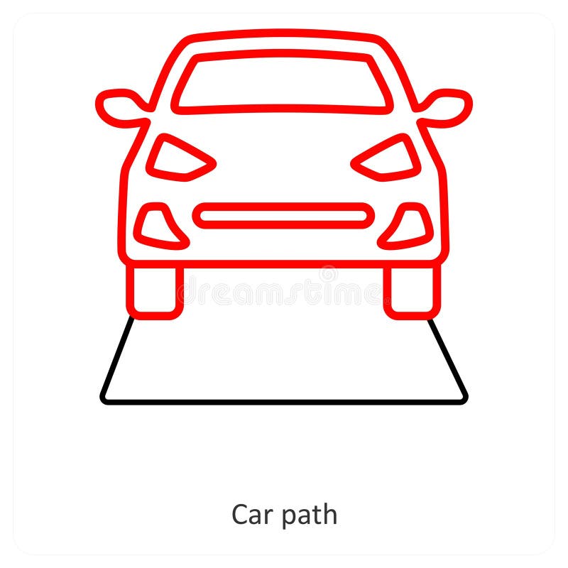 Car Path and Vehicle Icon Concept Stock Vector - Illustration of road ...