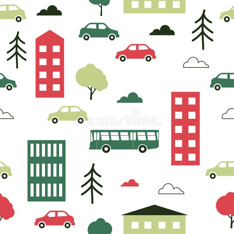 Transport in the City. Cartoon Transportation Stock Vector ...