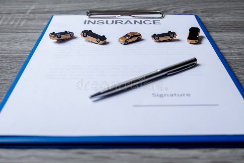 Car and Pen on Insurance Documents. Car Insurance Concept Stock Photo ...