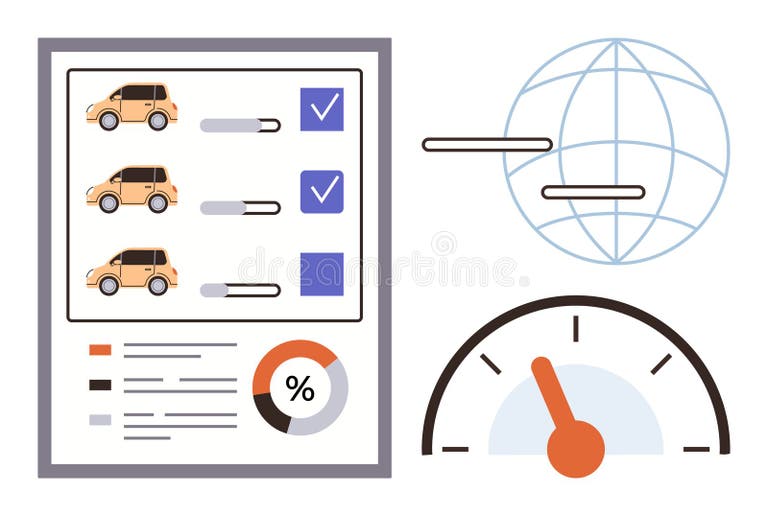 Car Performance Comparison Chart with Speedometer and Global ...