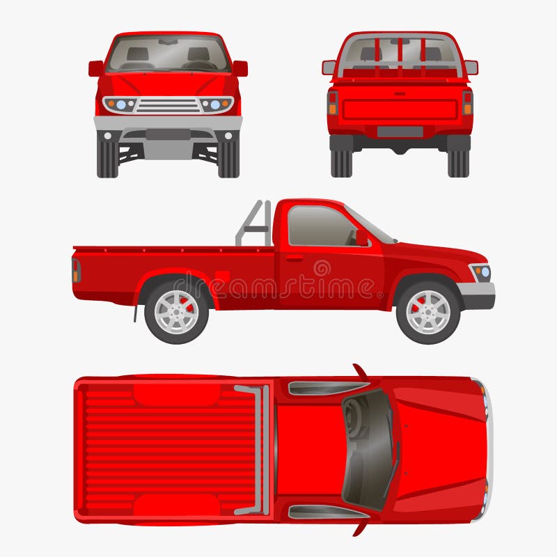 Car Pickup Truck Vector Illustration Stock Vector - Illustration of ...