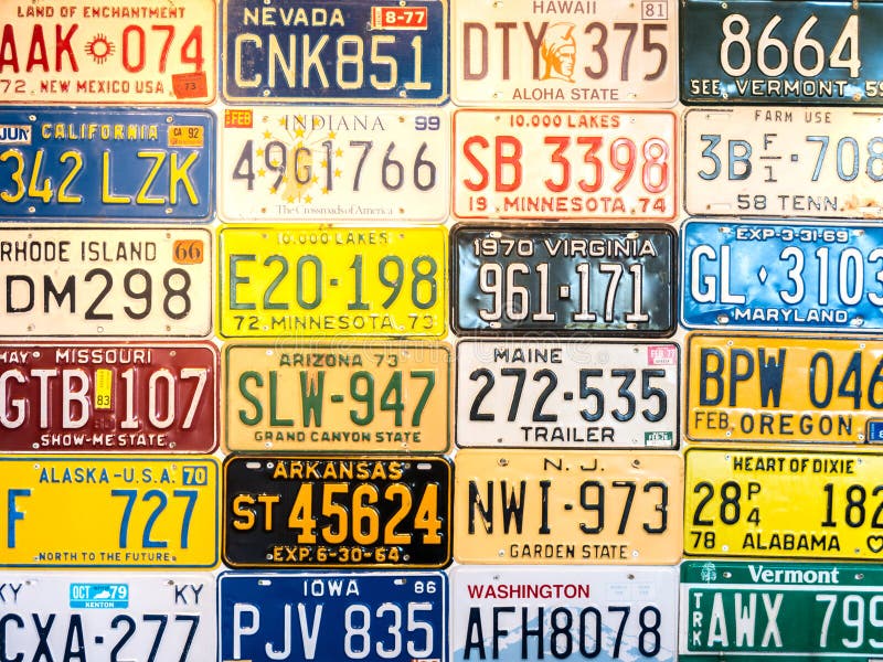 Car Plates from United States Editorial Stock Photo - Image of number ...