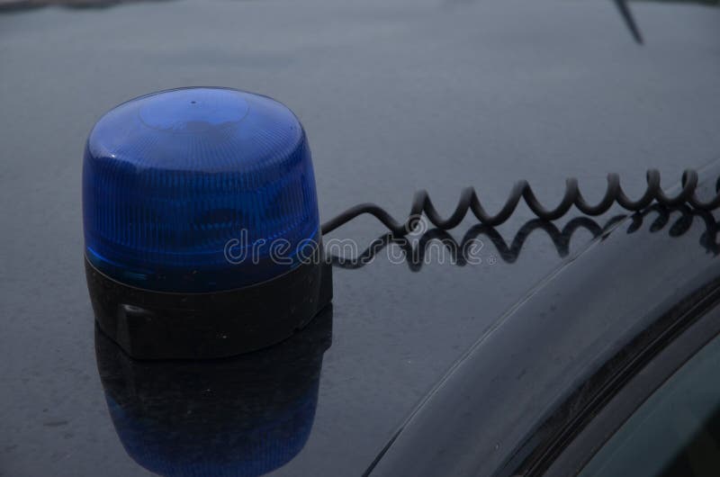 Car Police Rotating Flashing Lights Stock Image - Image of light ...