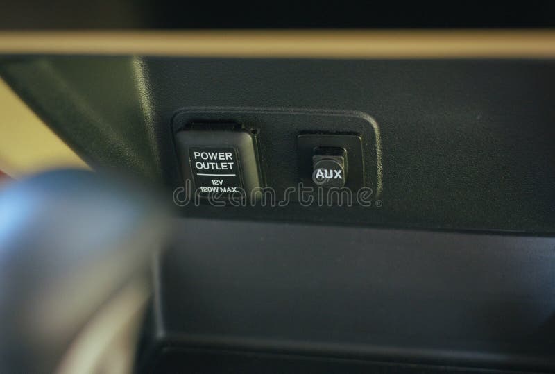 Car Port Power or Aux Sytem Stock Image - Image of automatic ...