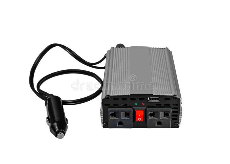 Car Power Inverter,dc To Ac Stock Image - Image of metal, connector ...