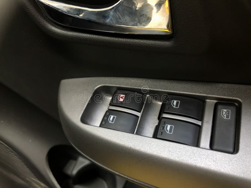 Car Power Window Control Buttons, Car Interior Editorial Photo - Image ...