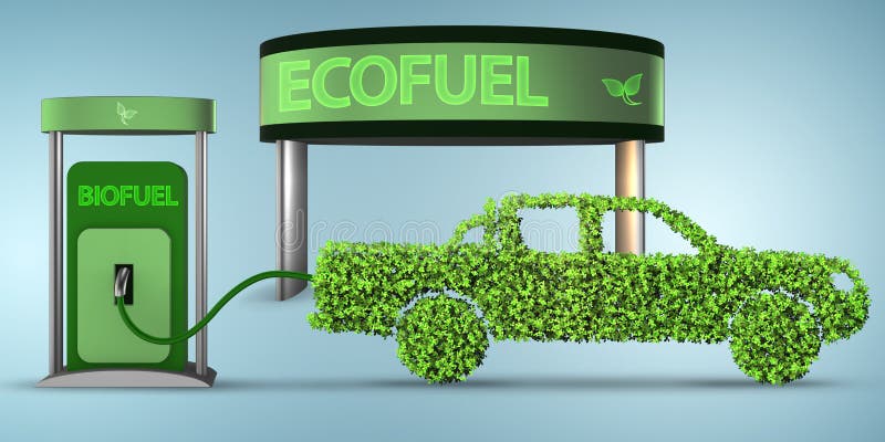 The Car Powered by Biofuel - 3d Rendering Stock Illustration ...