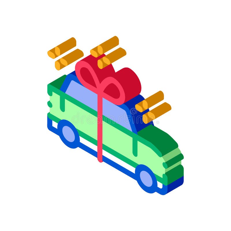 Car Present Gift Isometric Icon Vector Illustration Stock Vector ...