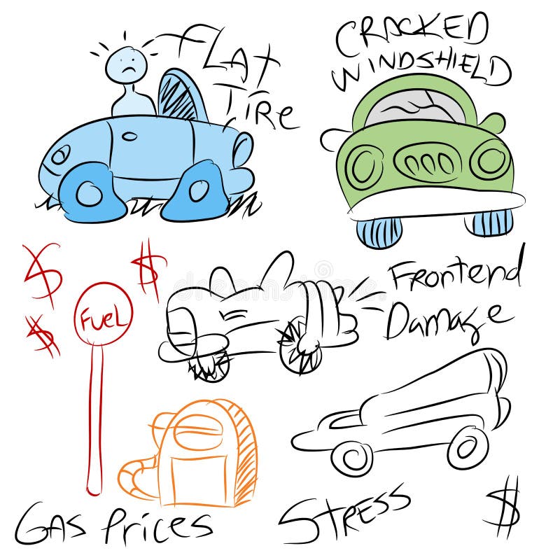 Car Problems stock vector. Illustration of front, windshield - 25630896