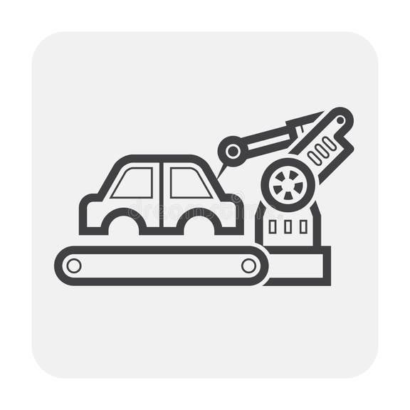 Car production icon stock vector. Illustration of belt - 189554479