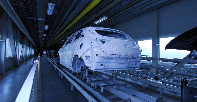 Car production line stock photo. Image of indoors, equipment - 36765618