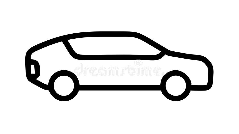 Car Profile Silhouette Icon, Generic Vehicle Outline Symbol, Vector ...