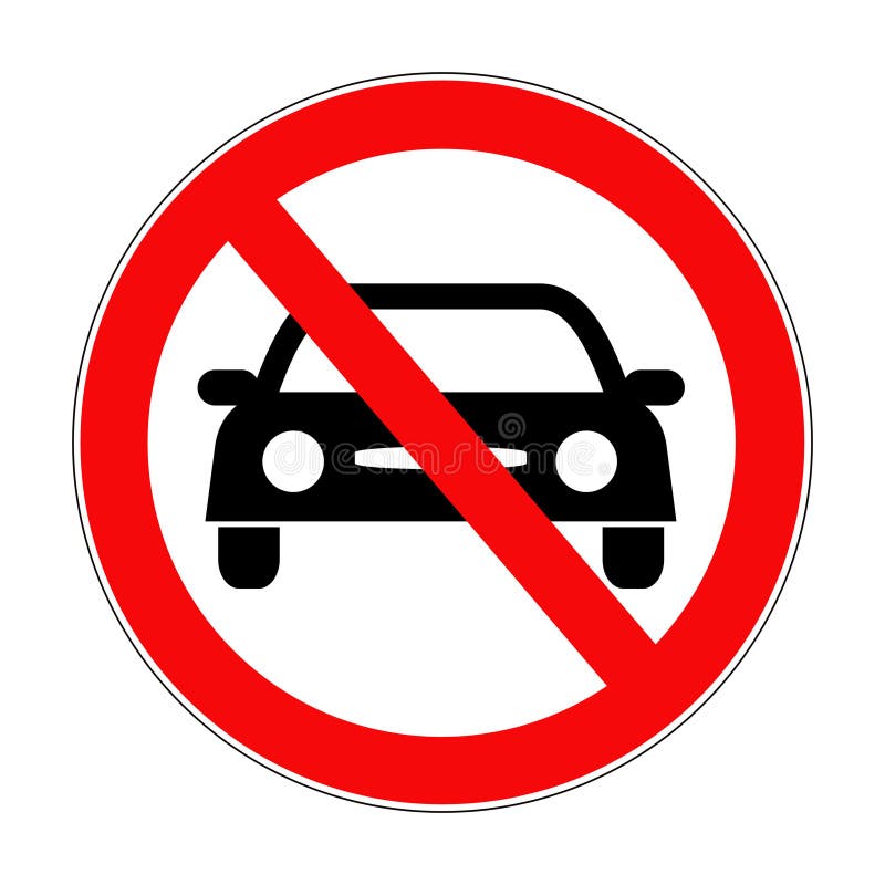 Car prohibition sign stock vector. Illustration of stop - 305306247