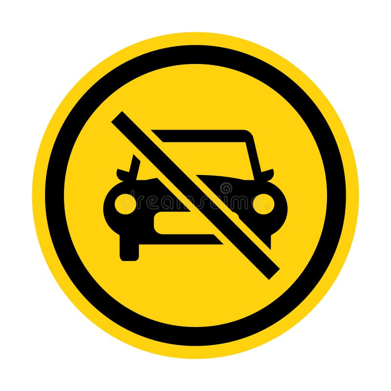 Car Prohibition Sign on White Background Stock Vector - Illustration of ...