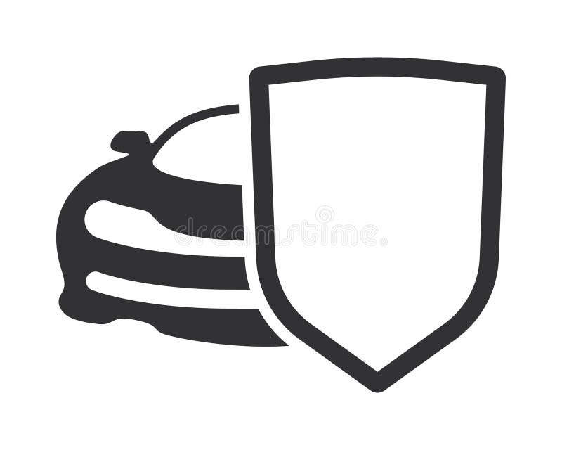 Car Protected by Shield. Conceptual Vector Illustration of Automobile ...
