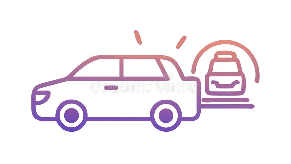 Car Proximity Sensor Alert Icon, Rear Collision Warning System ...