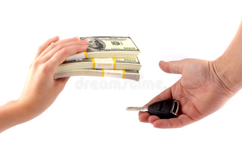 Car Purchase. an Exchange of Money for Keys Stock Photo - Image of ...