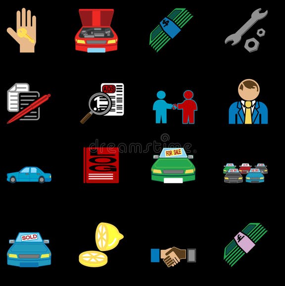 Car purchase icons stock vector. Illustration of pound - 1548303