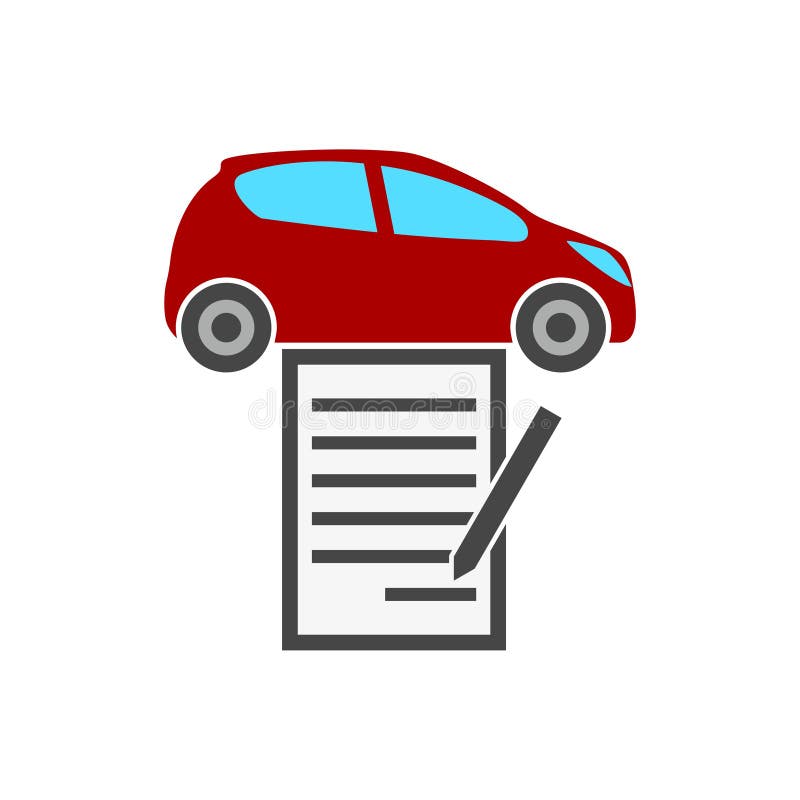 Car Purchasing Contract Icon, 6 Colors Included Stock Vector ...
