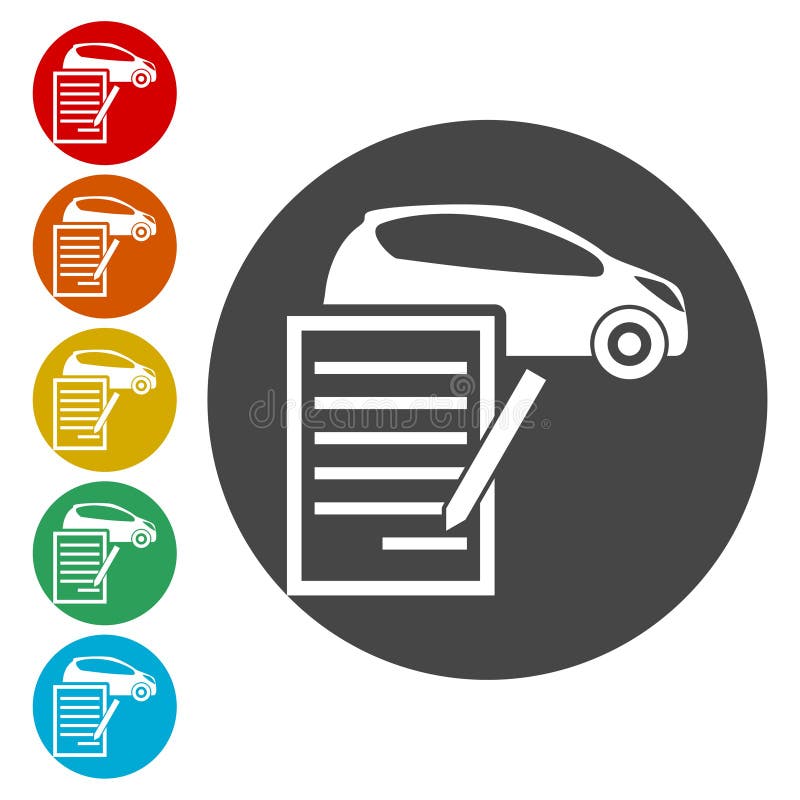 Car Purchasing Contract Icon, 6 Colors Included Stock Vector ...