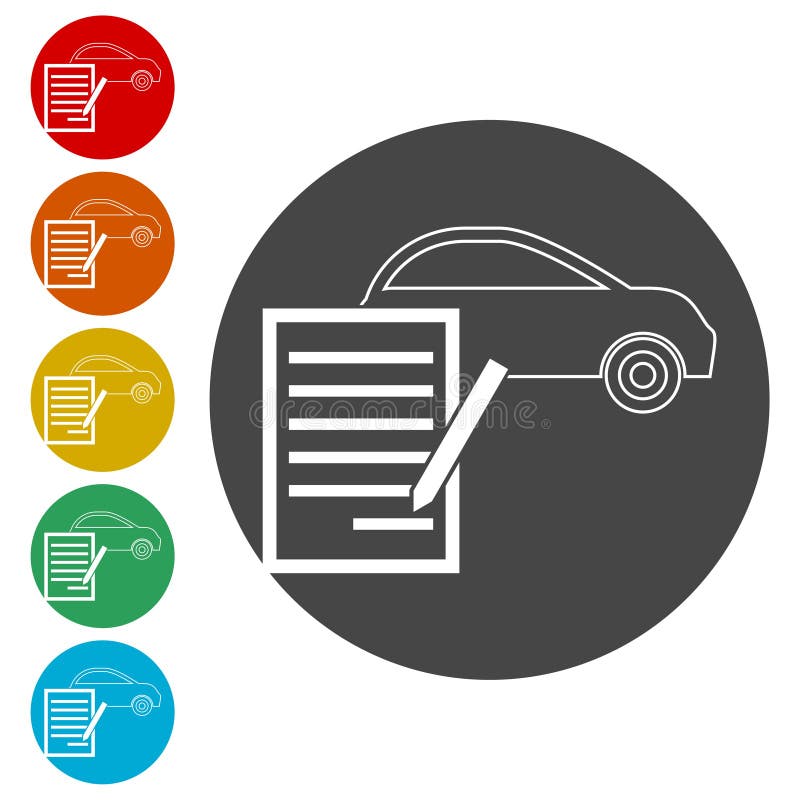 Car Purchasing Contract Icon, 6 Colors Included Stock Vector ...