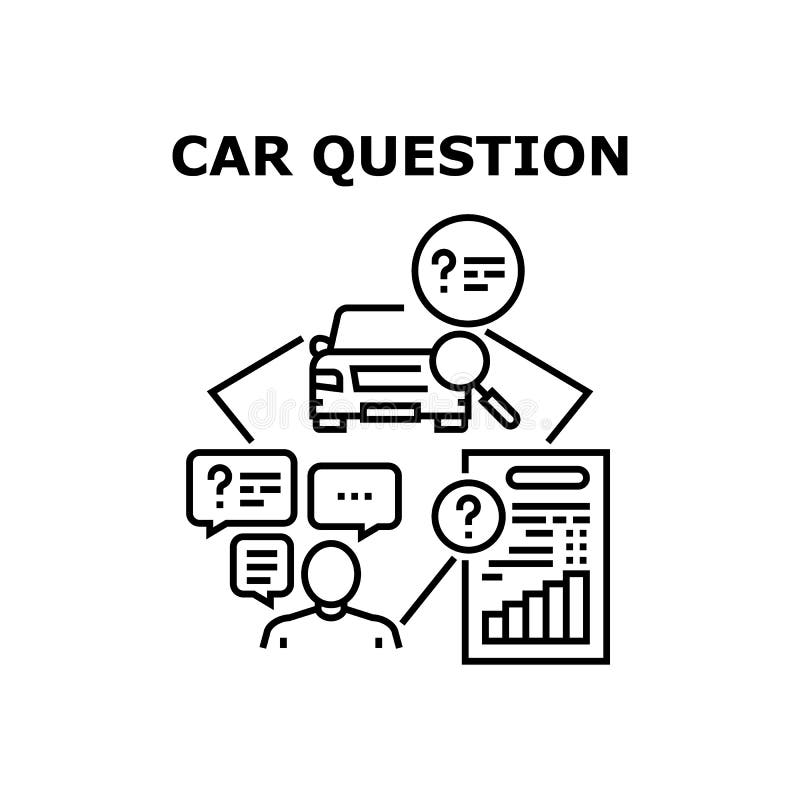 Car Question Vector Concept Black Illustration Stock Vector ...