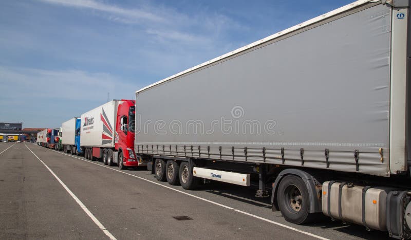 Car Queue for the Ferry at the Port in Fredrikshamn Denmark Editorial ...