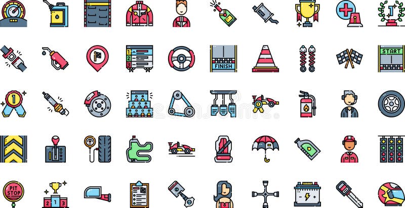 Car Race Icons High-Quality Vector Icons Collection with Editable ...