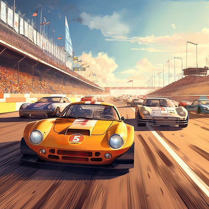 Car Race Sports Illustration - Made with Generative AI Tools Stock ...