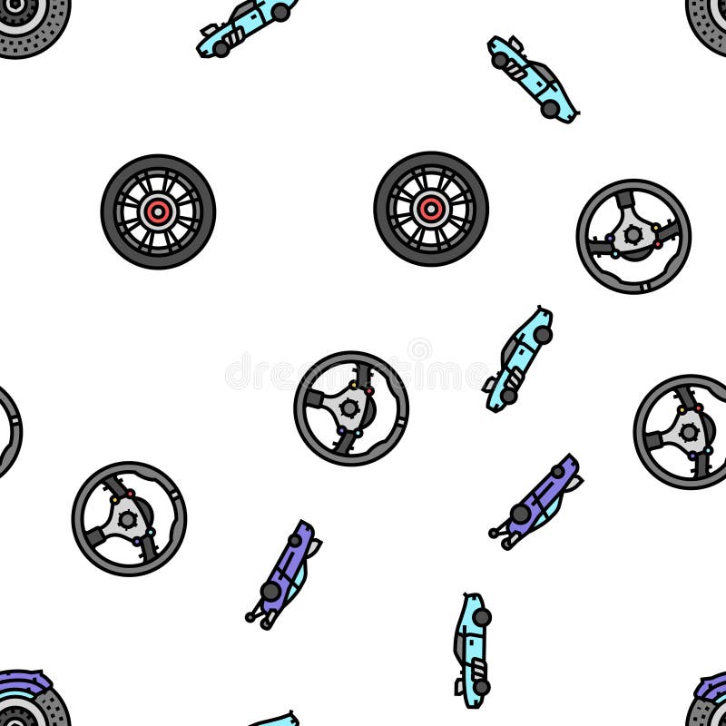 Car Race Vehicle Speed Auto Vector Seamless Pattern Stock Vector ...