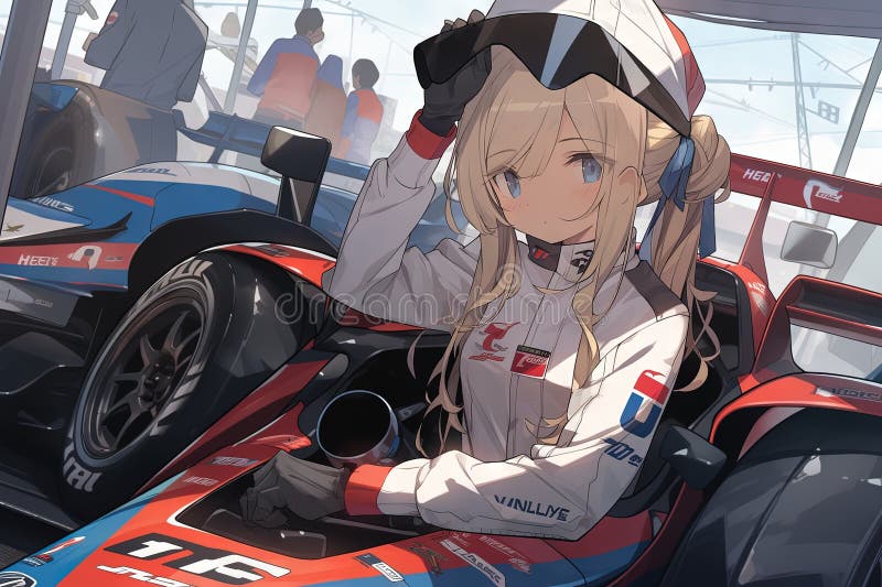 Car Racing Driver Pilot Manga Style Illustration Generative Ai Stock ...