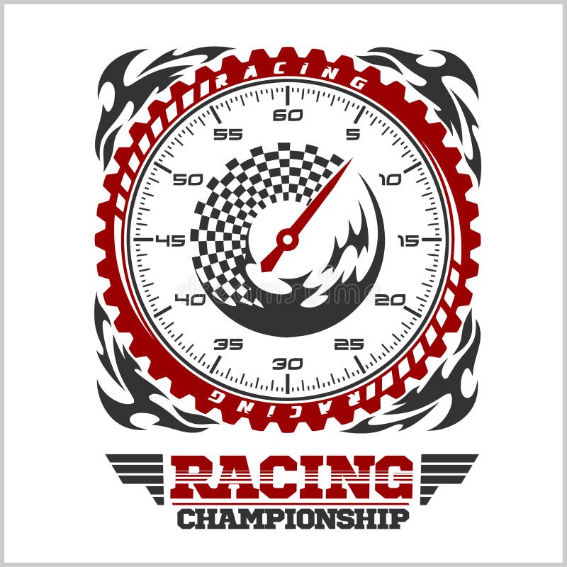 Car Racing Emblem and Championship Race Badge Stock Vector ...