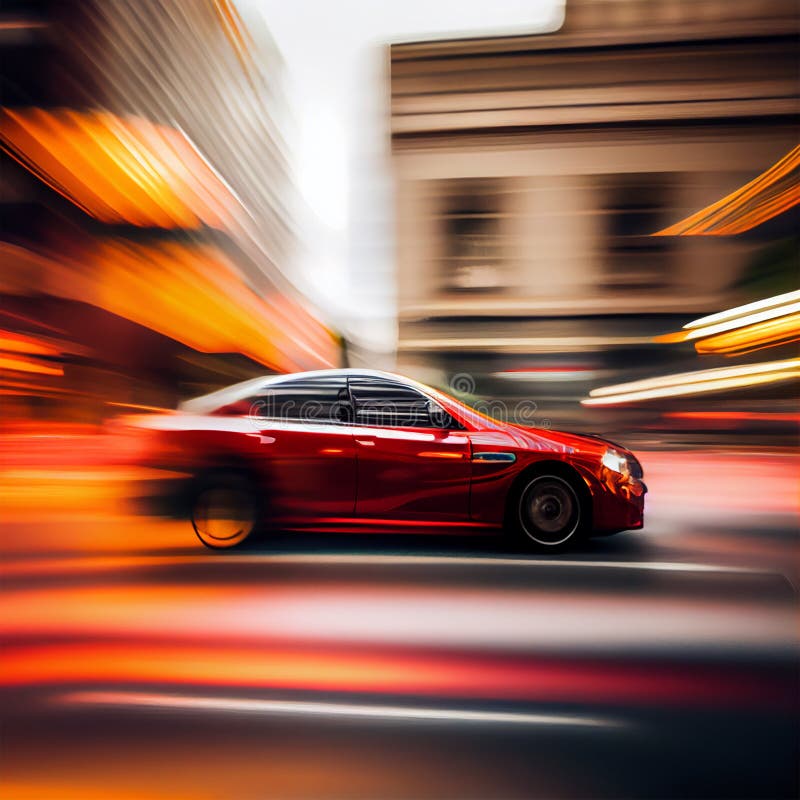 Car Racing at High Speed, Blurred Background - AI Generated Image Stock ...