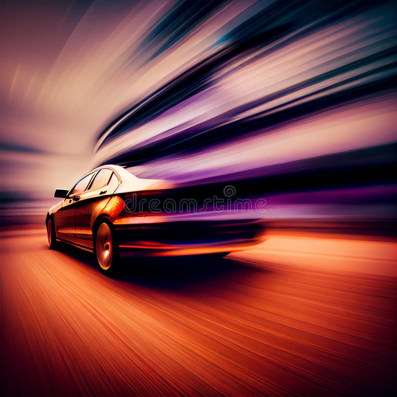 Car Racing at High Speed, Blurred Background - AI Generated Image Stock ...