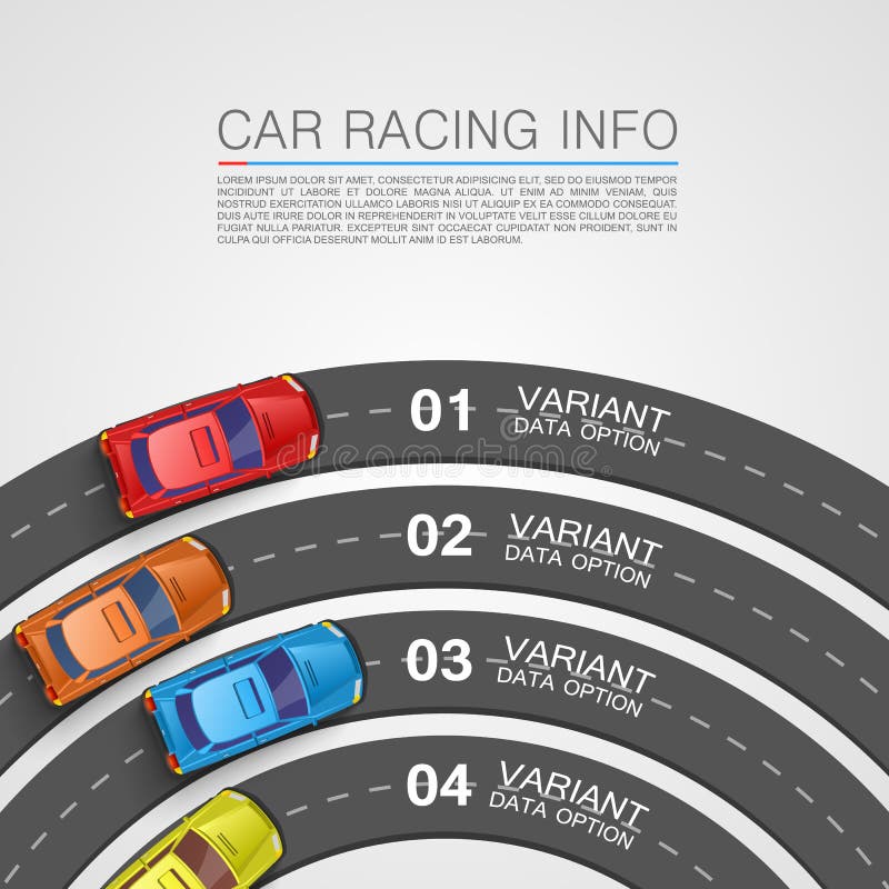 Car racing info art cover stock vector. Illustration of infographics ...
