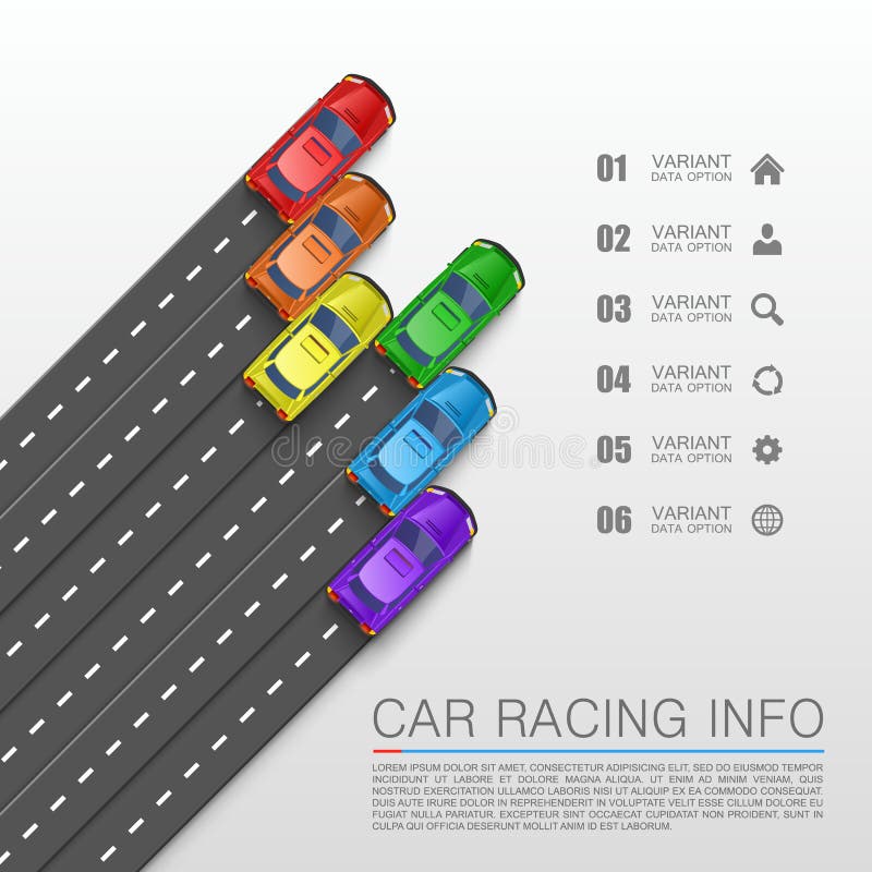 Car racing info art cover stock vector. Illustration of infographics ...
