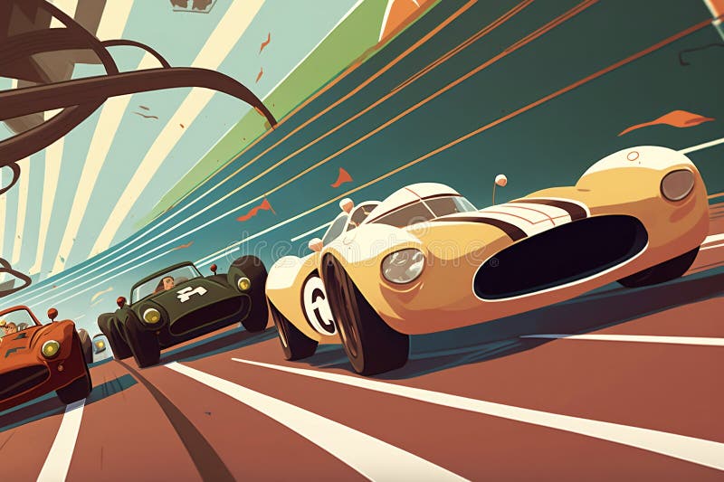 Car racing stock illustration. Illustration of track - 272768499