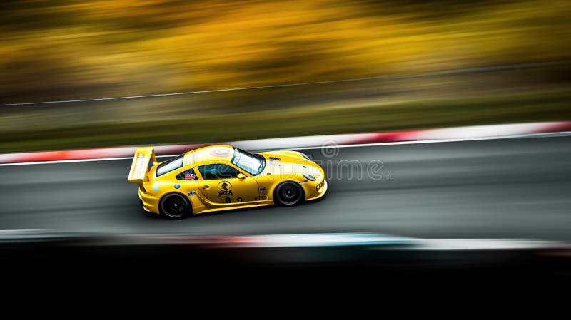 Car Racing on a Track with Motion Blur. Generative Ai Stock ...