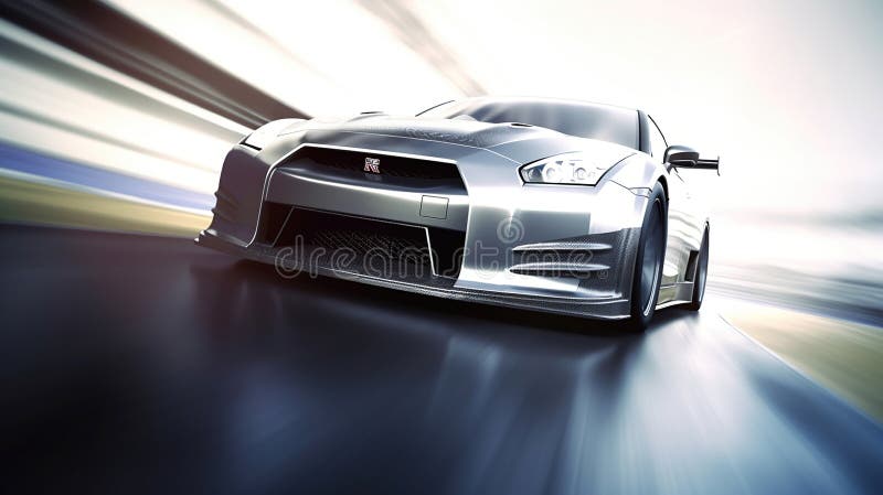 Car Racing on a Track with Motion Blur. Generative Ai Stock ...