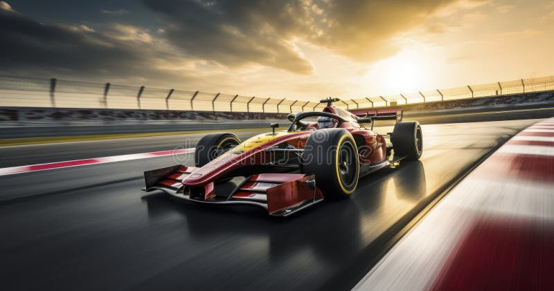 Car Racing on a Track with Motion Blur. High-Octane Racing on the ...